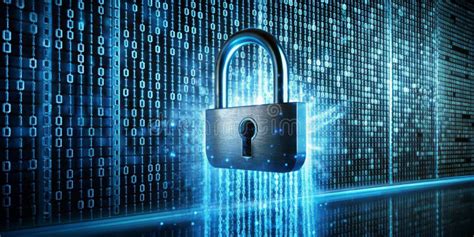 digital fortress a 3d rendering of a padlock emerging from a wall of