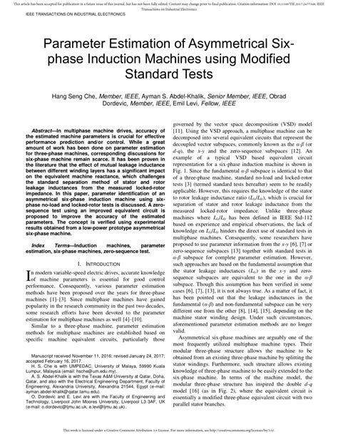pdf parameter estimation of asymmetrical six phase induction machines
