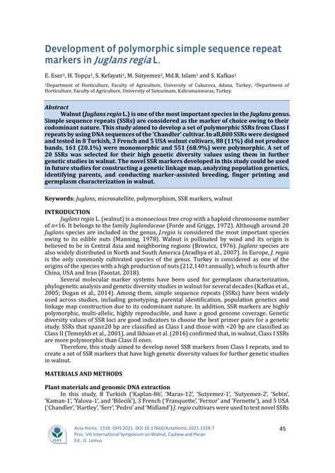 Pdf Development Of Polymorphic Simple Sequence Repeat Markers In