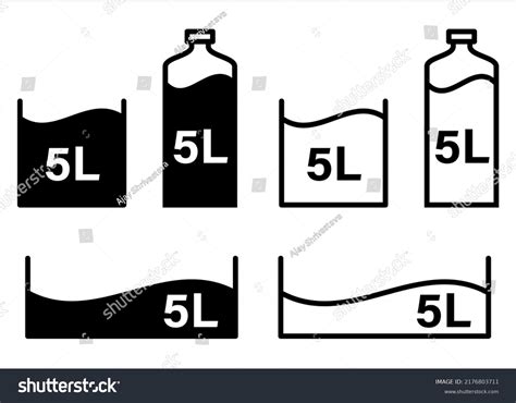 5 Liters Icon Volume Fluid Liters Stock Vector Royalty Free