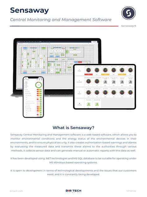 Sensaway General Central Monitoring And Management Software Datasheet Compressed En Download