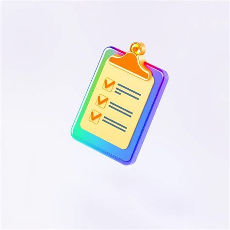 3D Checklist Icon With Checkmarks On A White Background Premium AI