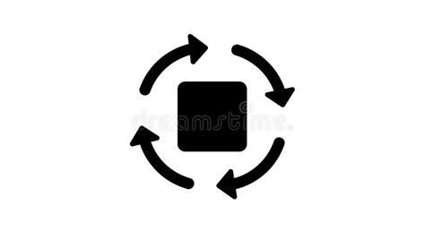Black Square Surrounded By Four Curved Arrows Each Pointing Clockwise Formin Stock