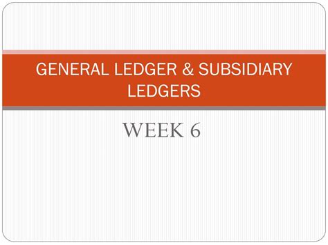 Ppt General Ledger And Subsidiary Ledgers Powerpoint Presentation Id