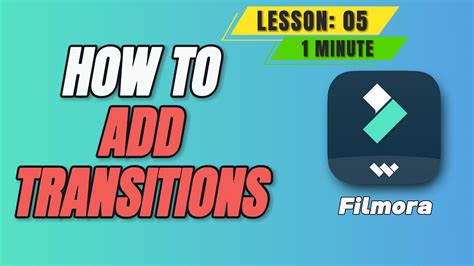 How to add Transitions in @FilmoraWondershare - Lesson 05 Filmora Tutorial - YouTube