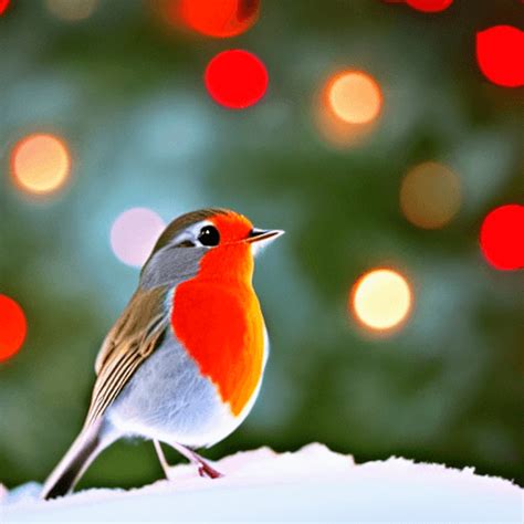 Cute Adorable Robin At Christmas · Creative Fabrica
