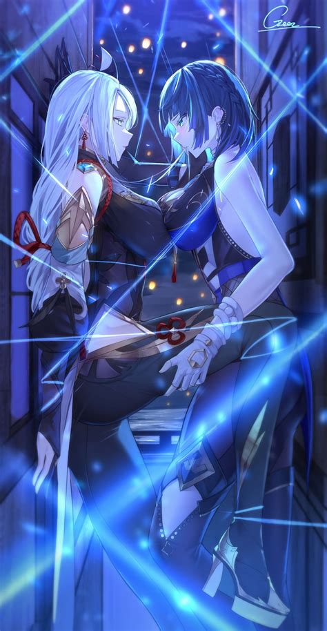 Shenhe And Yelan Genshin Impact Drawn By Geez Danbooru