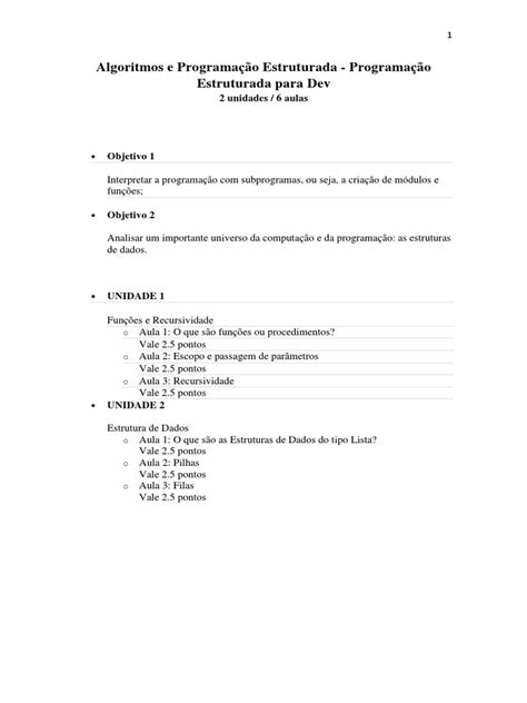 02 Algoritmos E Programação Estruturada Programação Estruturada