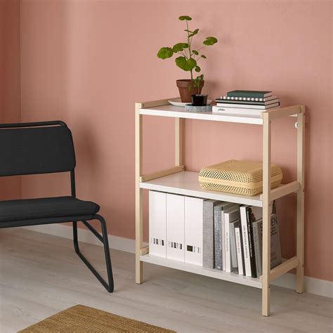 Ekenabben Open Shelving Unit Aspenwhite 70x34x86 Cm Ikea