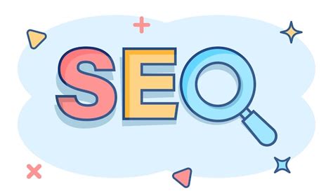 코 ⁇ 스타일의 Seo 분석 아이콘 소셜 미디어 ⁇ 터 만화 일러스트레이션 ⁇ 색 고립 된 배경 검색 분석 비즈니스 개념