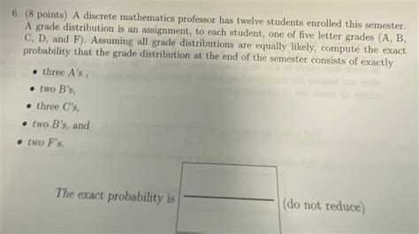 solved 8 ﻿points ﻿a discrete mathematics professor has