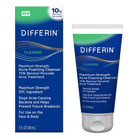 Differin Acne Face Wash With 10 Benzoyl Peroxide Maximum