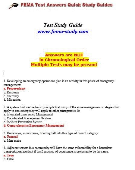 Is 100c Test Answers Introduction To The Incident Command System Etsy