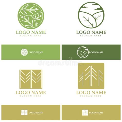 Abstract Tree Logo For Forest And Park Naturewith A Combination Of
