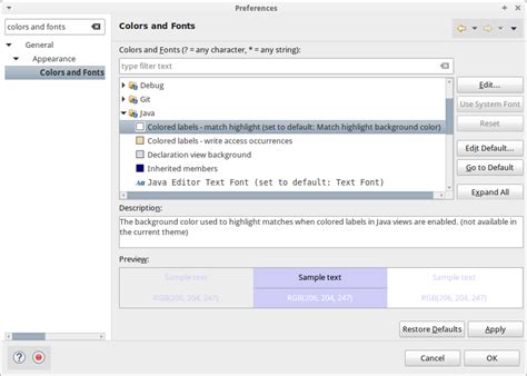 Eclipse Color Themes Does Not Change Font Color Stack Overflow