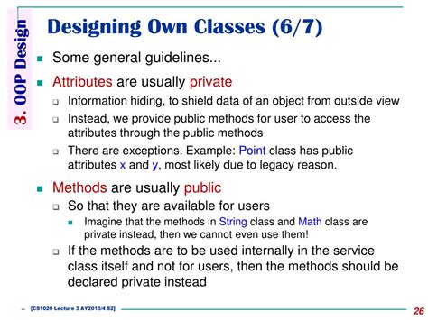 Ppt Cs1020 Lecture Note 3 Object Oriented Programming Oop Part 2