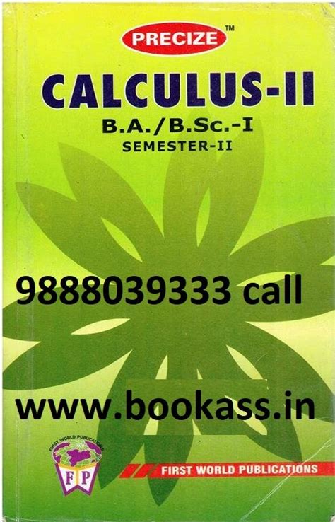 Precize Calculus 2 | Mathematics BA/B.Sc 2nd Semester | PU Chandigarh ...