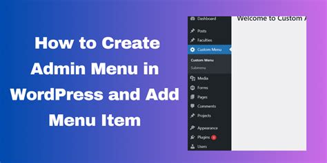 How To Create Admin Menu In Wordpress And Add Menu Item