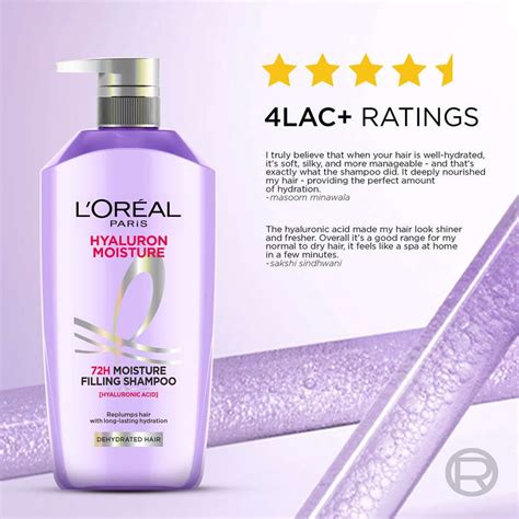 Loréal Paris Hyaluron Moisture 72h Moisture Filling Shampoo Price In India Buy Loréal