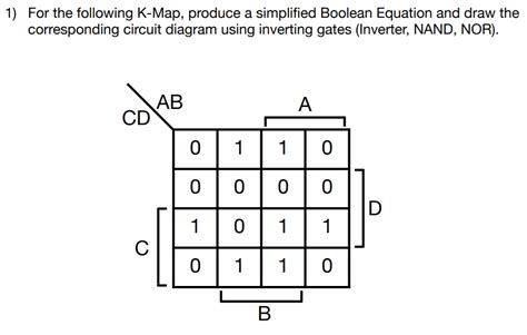 solved 1 for the following k map produce a simplified