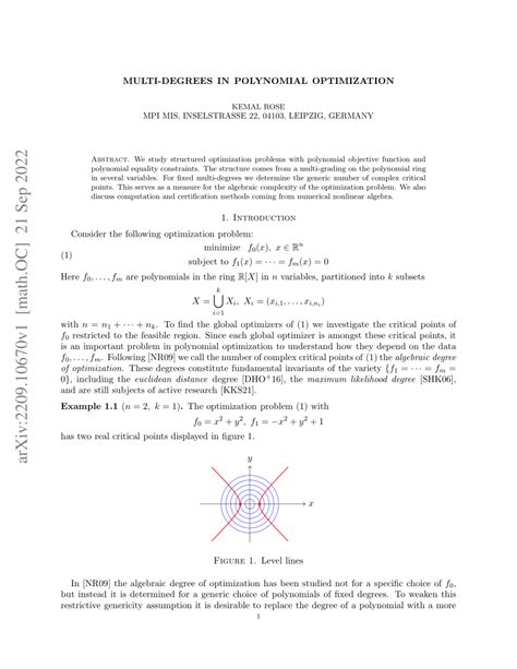 Pdf Multi Degrees In Polynomial Optimization