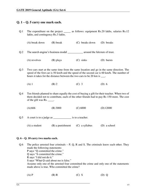 Gate 2019 Computer Science And It Question Paper Pdf Instapdf