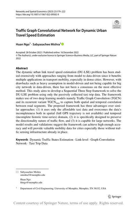 traffic graph convolutional network for dynamic urban travel speed