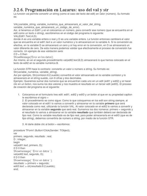 uso de val y str en delphi lazarus descargar gratis pdf variable
