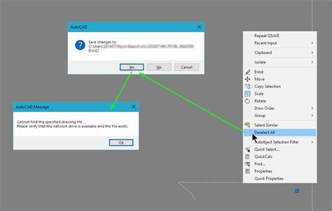Solved Why Deselect Command Asking For Saveclose Current Drawing