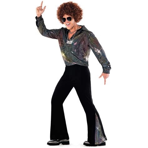 Morph Disco Costume Mens 70s Fancy Dress Mens 70s Costume Hippie