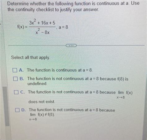 Solved Determine Whether The Following Function Is Chegg