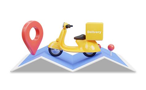 흰색 배경에 고립 된 배달 트렁크와 3d 일러스트 배달 서비스 스쿠터 3차원 형태에 대한 스톡 사진 및 기타 이미지 3차원 형태 나름 디지털 생성 이미지 Istock