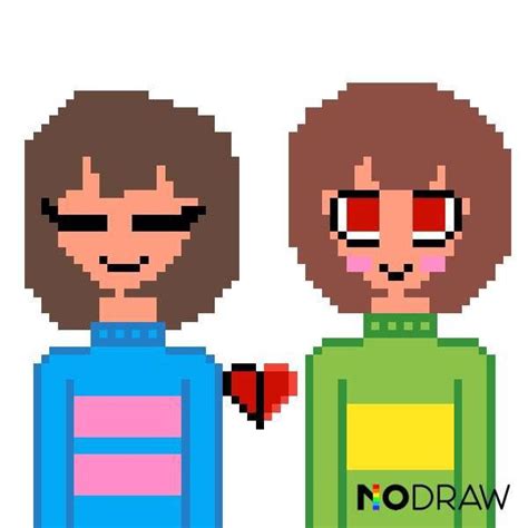 Frisk And Chara Pixel Art Story Undertale Amino