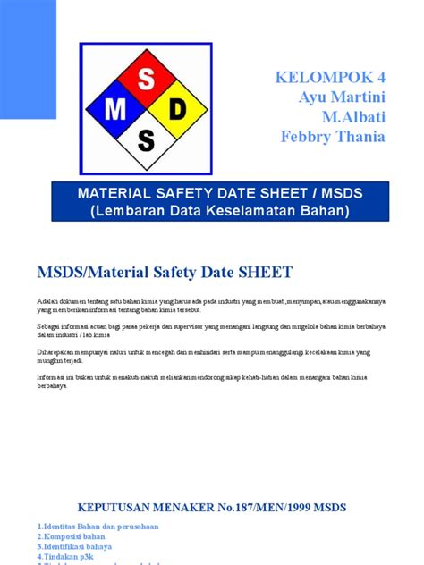 Msds Bahan Kimia Pdf