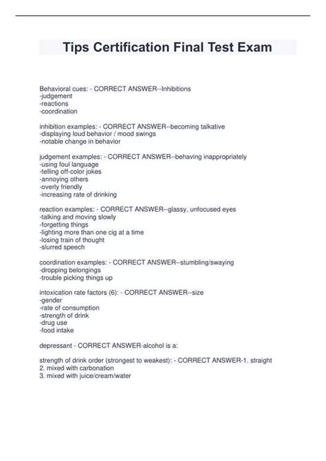 Tips Certification Final Test Exam Tips Stuvia Us
