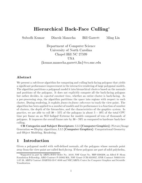Pdf Hierarchical Back Face Culling