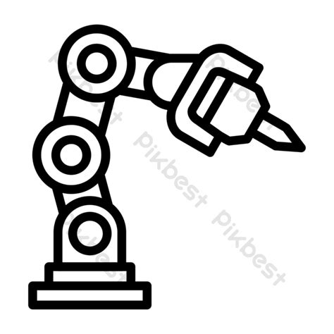 Robot Arm Robotic Line Icon Vector Png Images Ai Free Download Pikbest