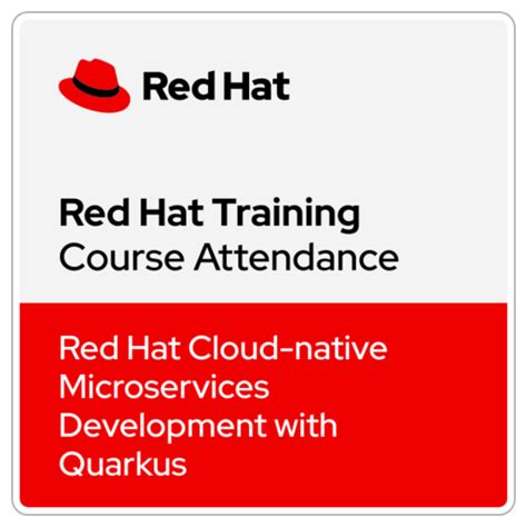 Red Hat Cloud Native Microservices Development With Quarkus Do378 Ver 38 Credly