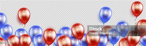 파란색 빨간색 풍선 3차원 형태에 대한 스톡 벡터 아트 및 기타 이미지 3차원 형태 개념 공휴일 Istock