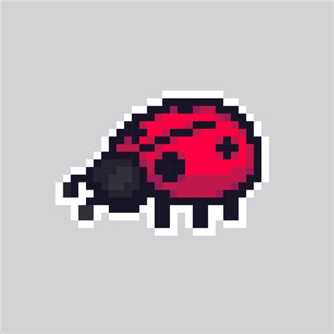 Pixel Art Lady Bug Cute Lady Bug For University And School Pixelated