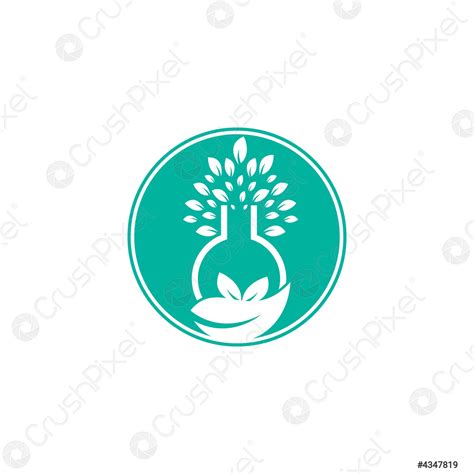 Lab Tree Logo Green Lab Vector Logo Design Stock Vector 4347819