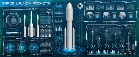Space Launch Interface Rockets Sky Fi Hud Head Up Display Stock