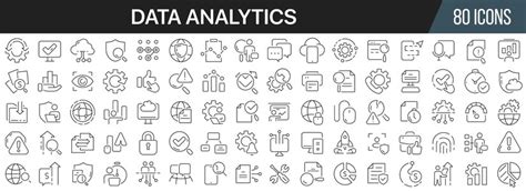 Premium Vector Data Analytics Line Icons Collection Big Ui Icon Set