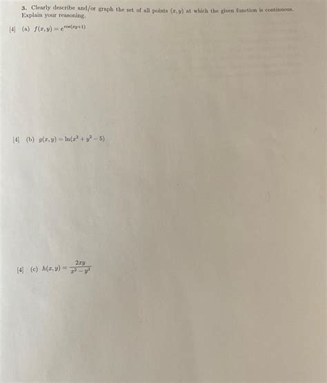 solved 3 clearly describe and or graph the set of all