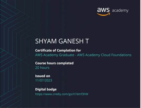 Shyam Ganesh T On Linkedin Aws Cloudcomputing Awscloud