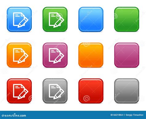 Buttons Edit Documents Icon Stock Vector Illustration Of White