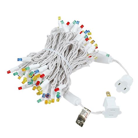Wide Angle Multi Assorted 100 Bulb Led Christmas Lights Sets On White Wire