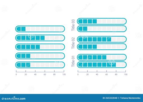 Horizontal Progress Infographic Chart Design Template Set Stock Vector
