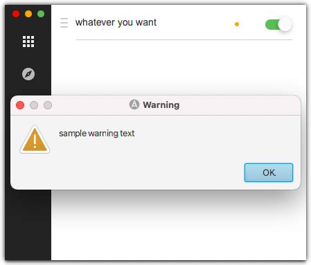 Warning Text Actlist