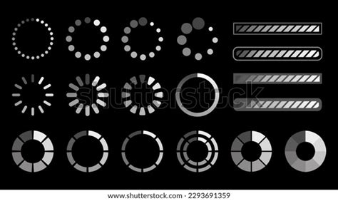 Loading Icon Set Buffer Loader Preloader Stock Vector Royalty Free
